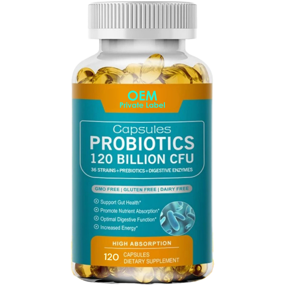 OEM 120 Billion CFU Probiotics Softgel Capsule 36 Strains Prebiotics ...