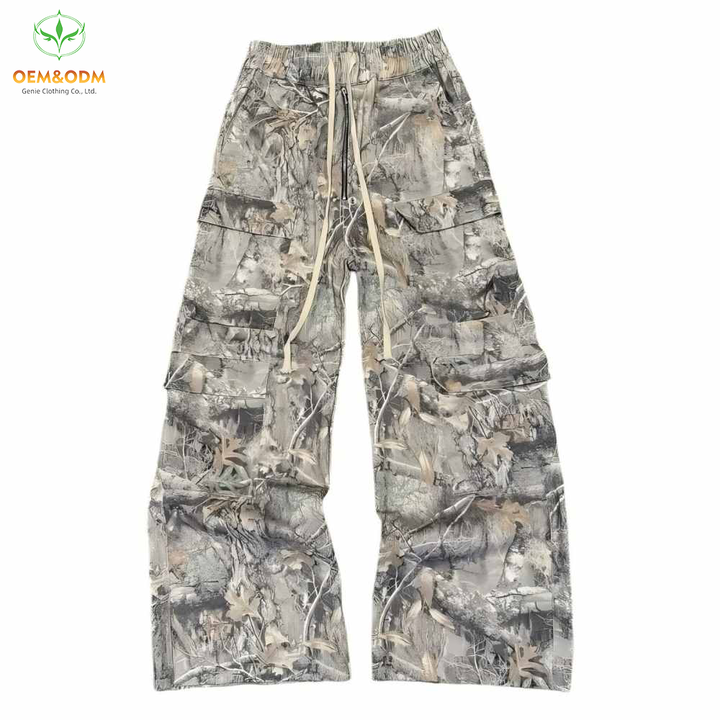 OEM Custom Camouflage Hip Hop Pants Camo Stacked Faded Washed Mulit ...
