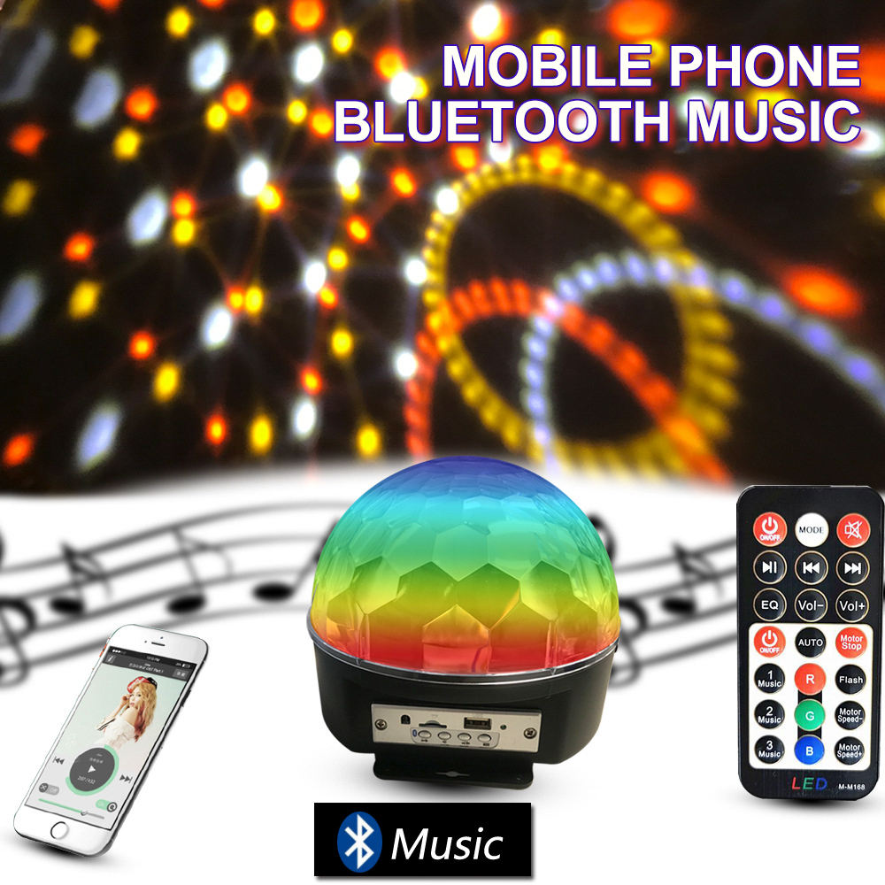 New remote control Crystal voice control 9-color stage lights Disco ...