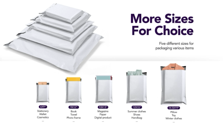 Custom Printed Poly Mailer Bags Silver LOGO Matte Black Foil Shipping ...