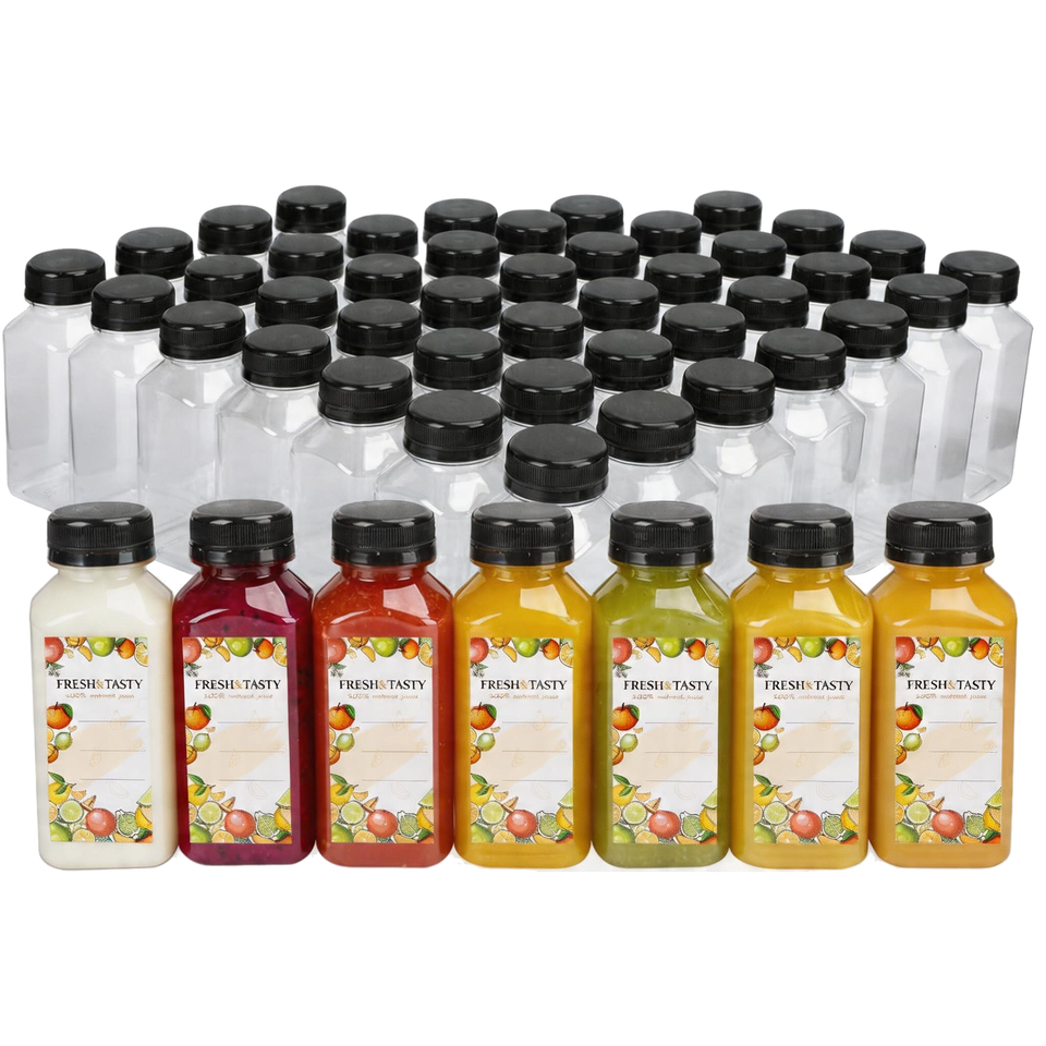 Empty Plastic Juice Bottles Free Shipping 100pcs 240ml Reusable Bulk ...