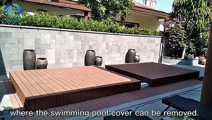 Fully Automatic Sliding Swimming Pool Slide Cover Metal Material Water ...