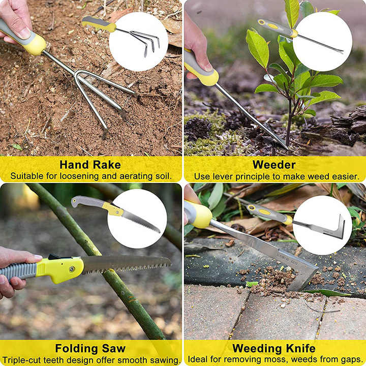 Horticultural Tool Set - 10-piece Set Stainless Steel Heavy-duty ...