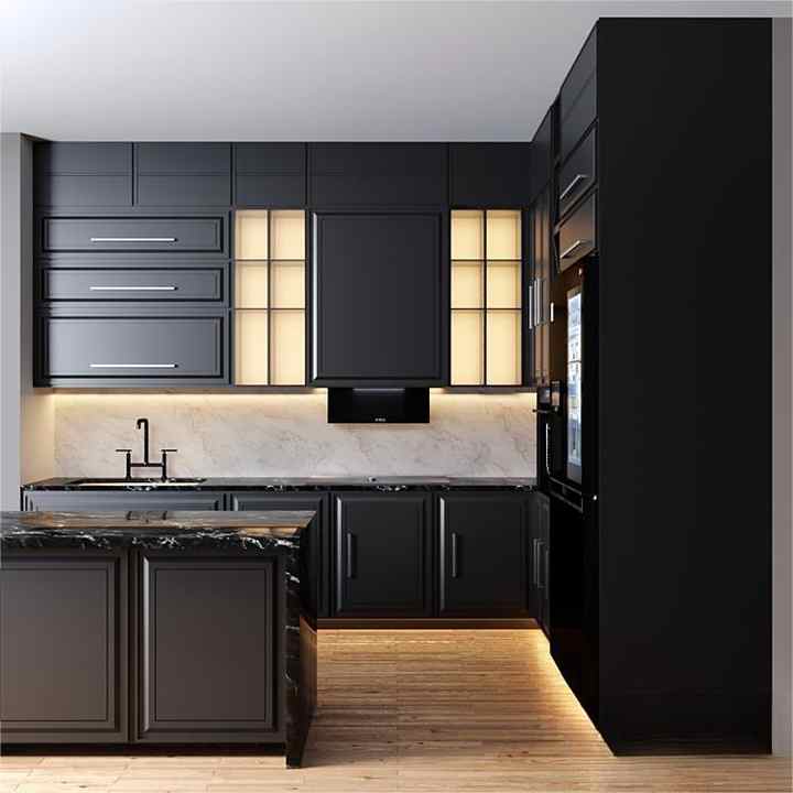 KEJIA Luxury Style Kitchen Cabinet Complete Set High Gloss Lacquer ...