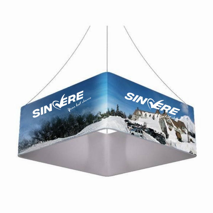 Custom Design Aluminum Round Hanging Banner Flutter Fabric Banner ...