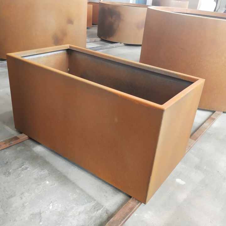 Corten Steel Large Round Metal Planters for Modern Gardens