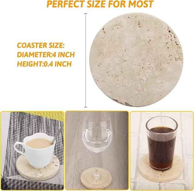 Hot Sale 4 Inch Round Drink Coaster - Cream Travertine