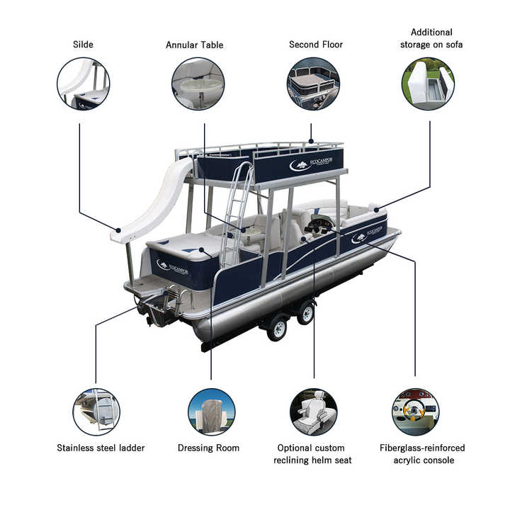 26ft Luxury Decking - Enjoy Recreational Floating Boats