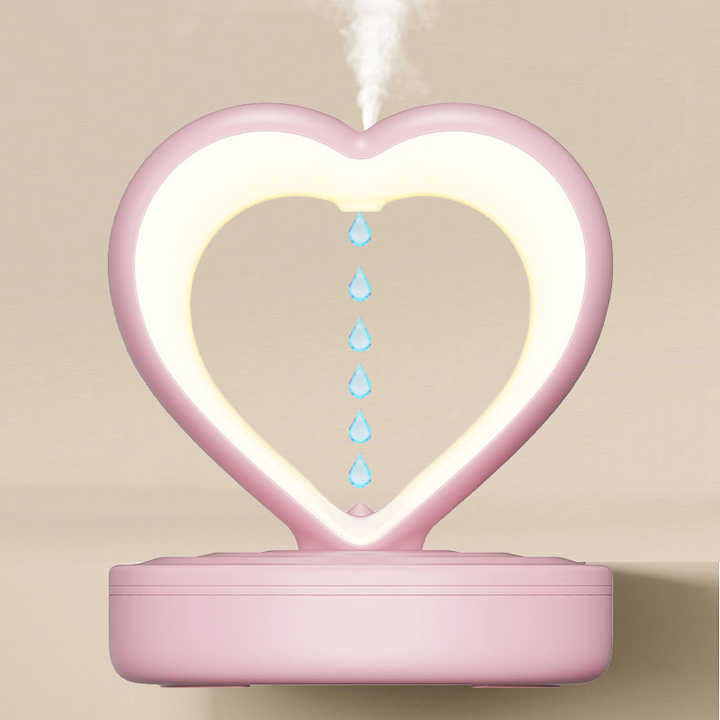 Heart-shaped Anti-Gravity Humidifier - Pink Aroma Diffuser