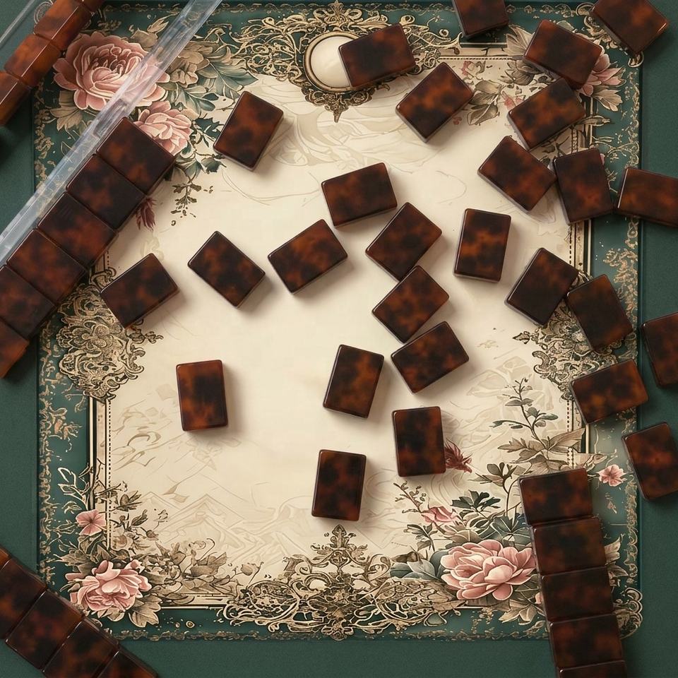 Professional 160 Tiles American Mahjong Set - Elegant Amber Tortoise ...