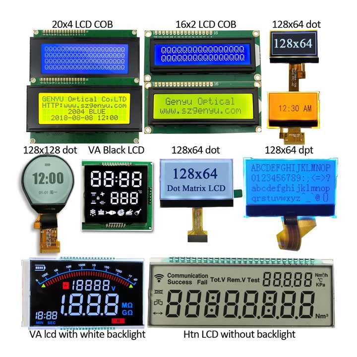 Customized 7 Segment Lcd Display Fstn Monochrome 128x64