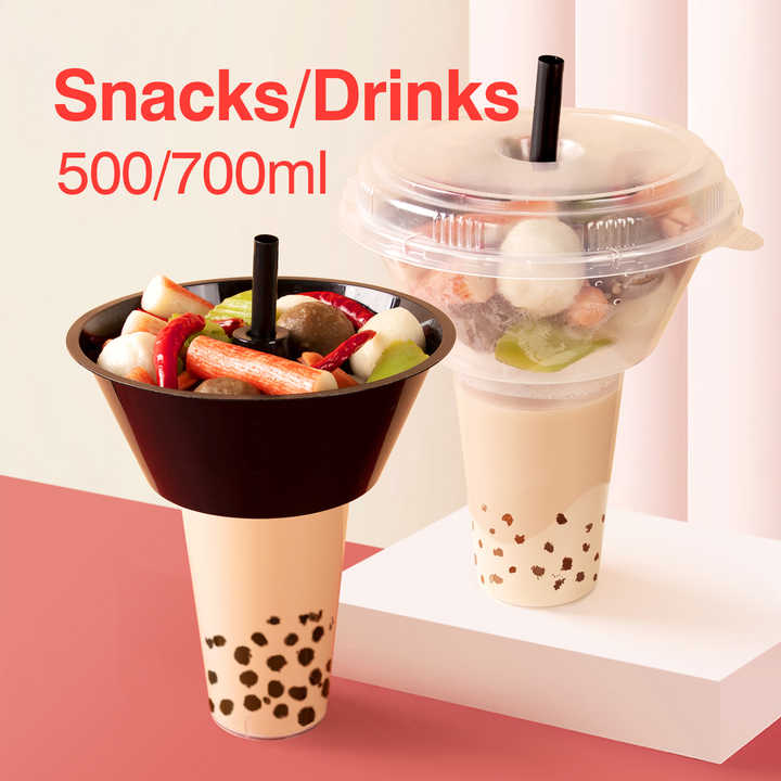 Take-out Drinking Cup Plastic Cola Cup With Lids and Straws Creative ...