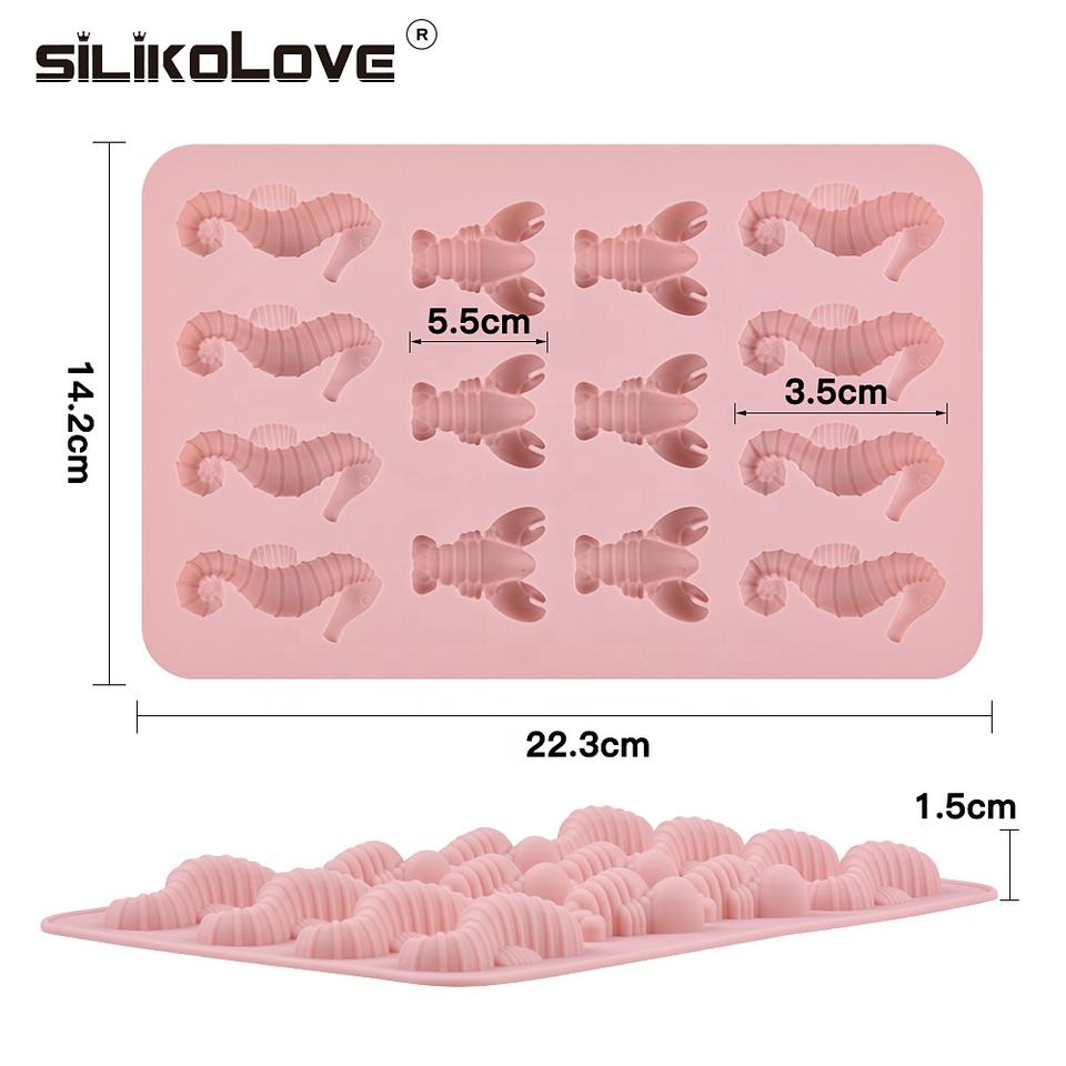 DIY Animal Sea Horse Lobster Shaped Silicone Chocolate Mould