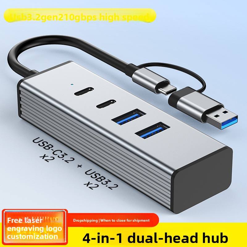 Cross-Border USB 3.0 Type-C3.2 4-Port Laptop Gen2 Hub One-To-Four Two ...