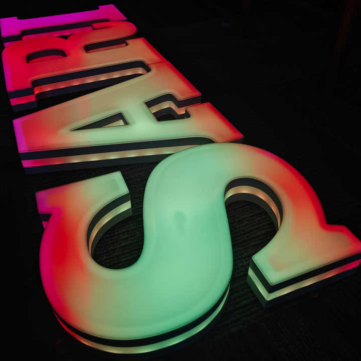 Customizable 3D RGB LED Signage Dynamic Flame Wave Effects Programmable ...