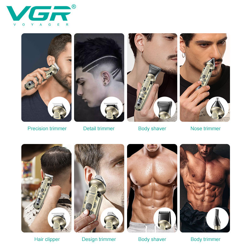 VGR V-103 8-in-1 Men's Grooming Kit - Waterproof Shaver & Trimmer Set ...