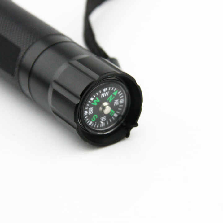 LED Flashlight Rechargeable Aluminum Torch Light With Compass for ...