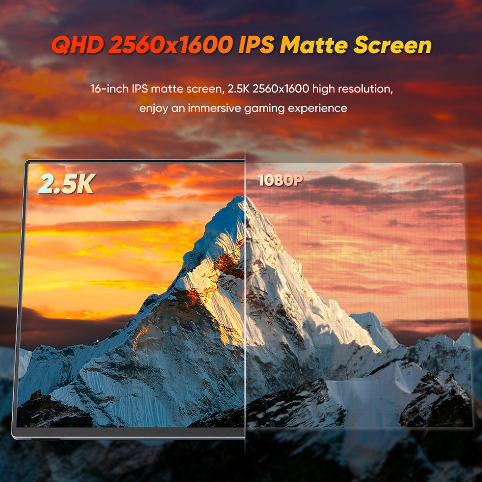 SIBOLAN 16 Inch 2.5K QHD HD 4-side Narrow Bezel USB Screen Extender for ...
