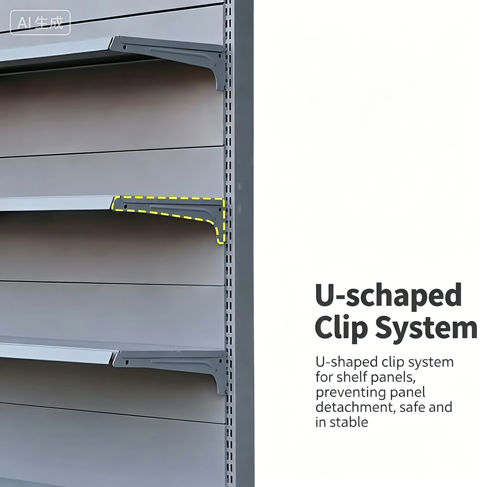 Supermarket Gondola Shelves Metal Display Shelves Warehouse Storage ...
