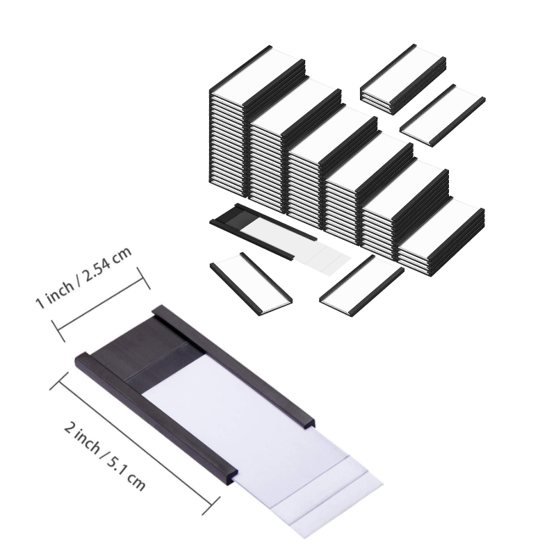 C Channel Magnetic Label Holders, 1x3" Magnetic Labels, Magnet Name ...