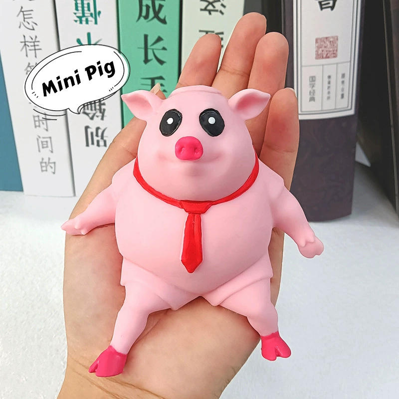 Pink TPR Pig Squeeze Toy-Cute Anti-Stress Relief Decompression Toy for ...