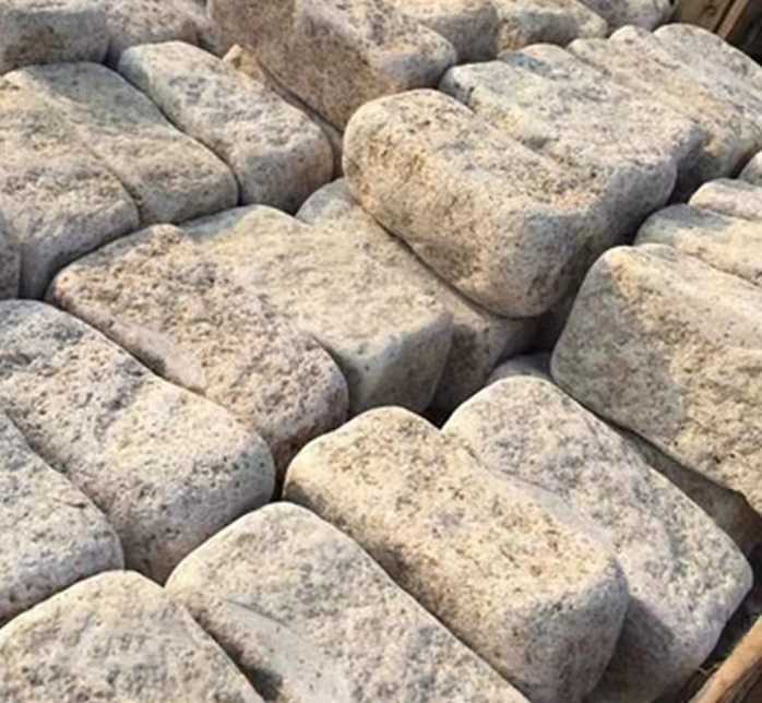 Yellow Granite Cobble Stone for Driveway Paving Pavement Natural Stone ...