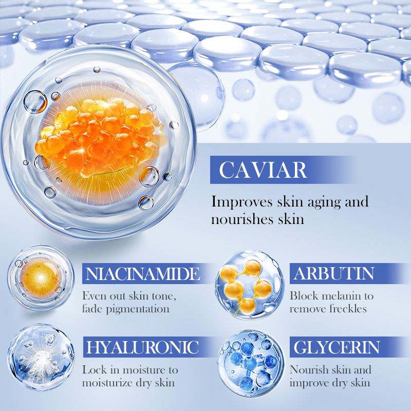 SADOER Korean Cosmetics Caviar Hyaluronic Acid Facial Mask Anti Wrinkle Repairing Moisturizing ...