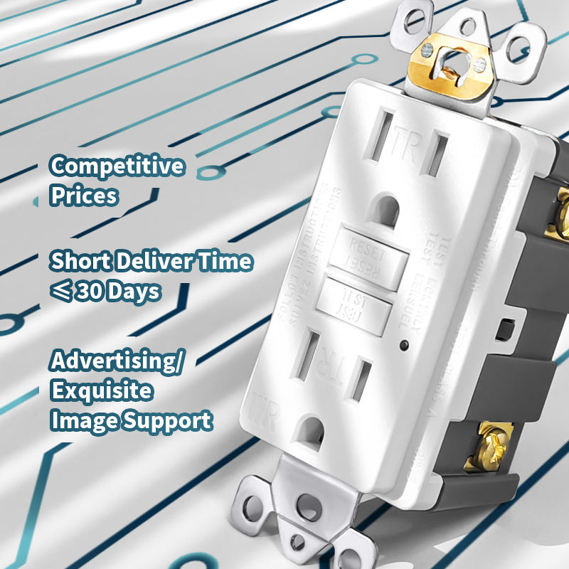 Modern 15A GFCI Duplex Socket Self-Test Safety Feature Tamper-Proof ...