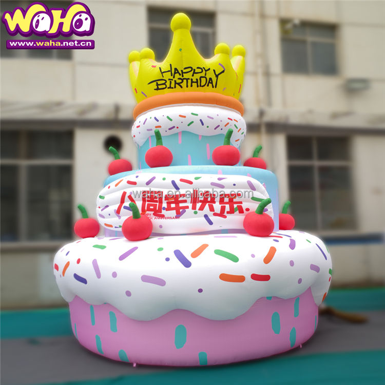 Inflatable 7m PVC Birthday Cake Events Giant Advertising Inflatable Toy ...