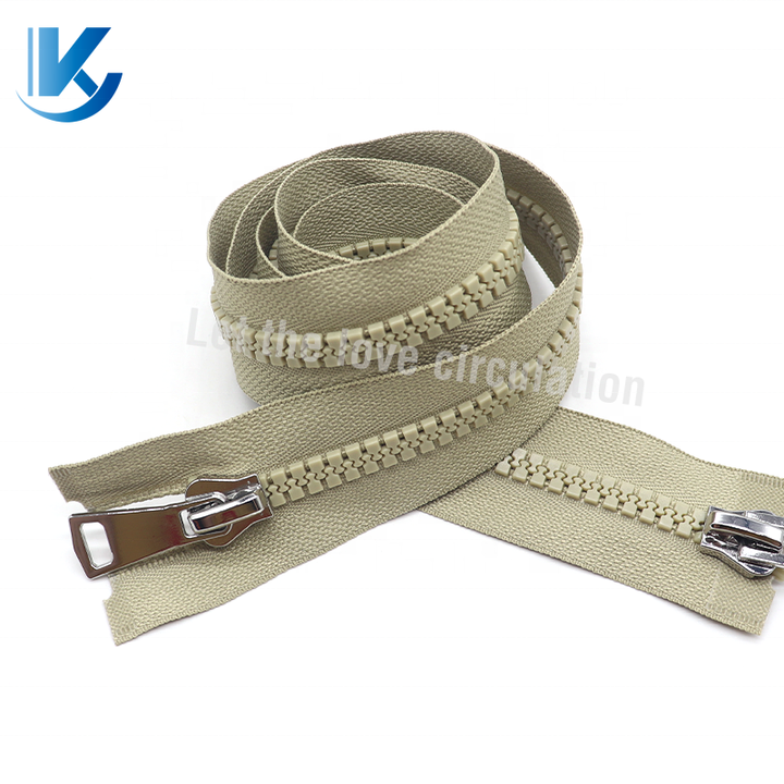 KY High Quality 8# Double Sliders Plastic Zipper Two-Way Open Resin for ...