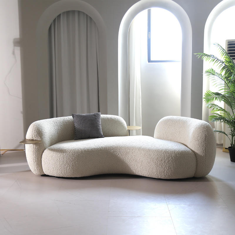 Off-white Sofa with Side Table Light Luxury Style Living Room Sofas ...