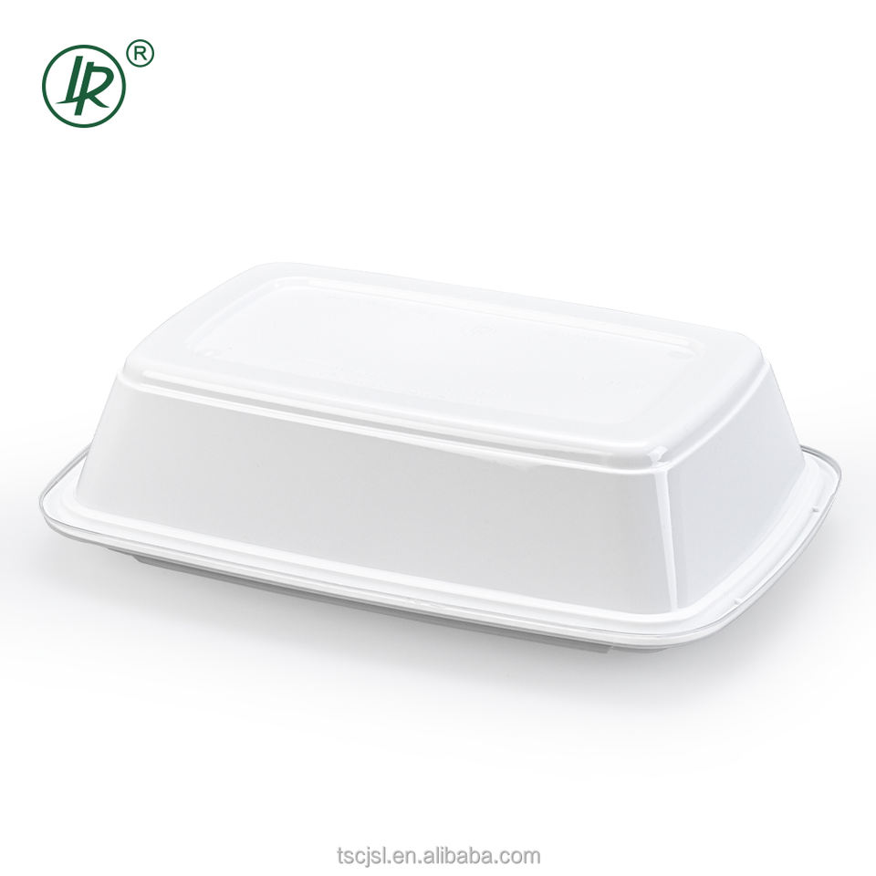 LR 32OZ 1125ML White Rectangle PP5 Plastic Microwaveable Meal Prep ...