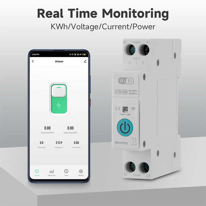 TUYA WIFI Smart Switch Circuit Breaker 63A for Smart Home