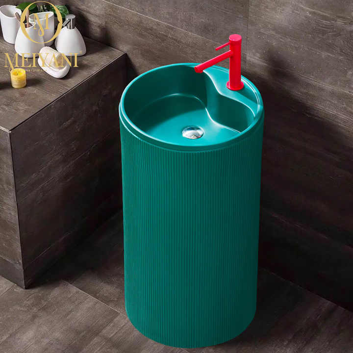 Factory Customized Color Solid Surface Hand Wash Free Standing Basin ...