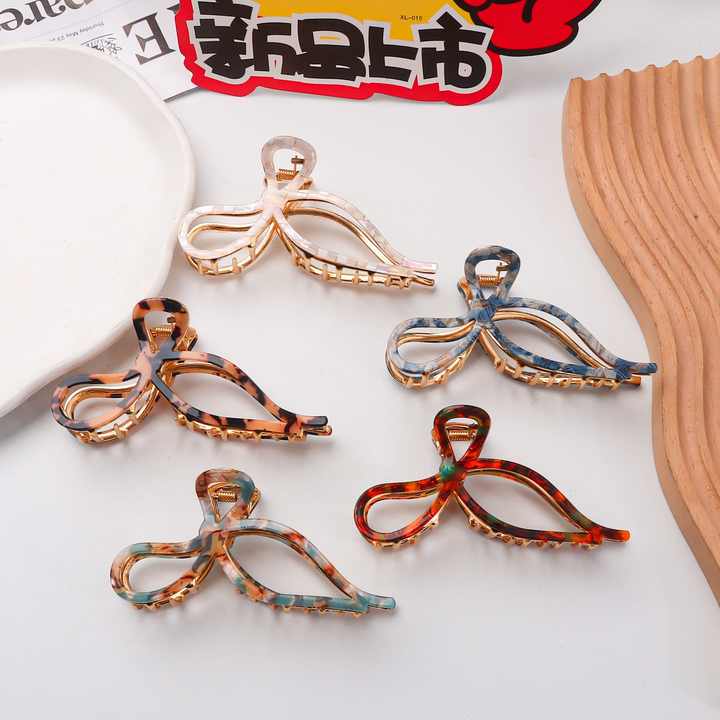 YT New Arrival Vintage 11cm Large Bow Leopard Print Hair Claw Clip ...
