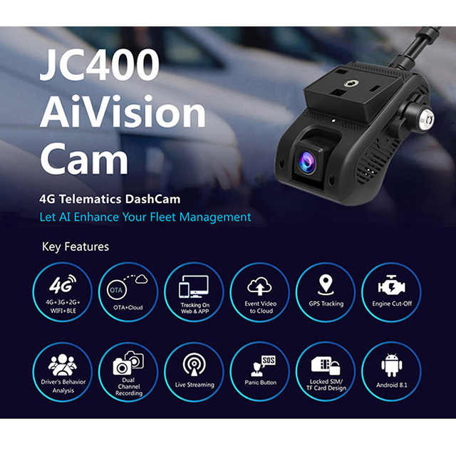 Concox Jimi JC400 4G AI Dashcam with GPS Tracker & Sim Card