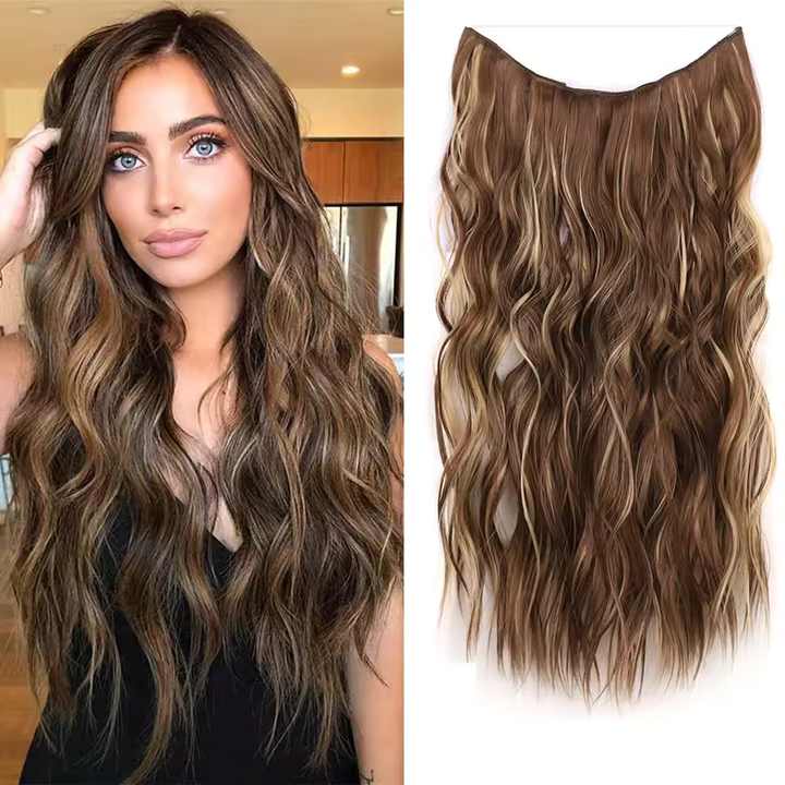 Women's Long Hair Extension Piece One-piece Simulation Hair U-shaped ...