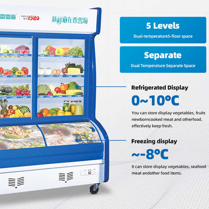 1310L Supermarket Chiller - Efficient Vegetable & Fruit Display