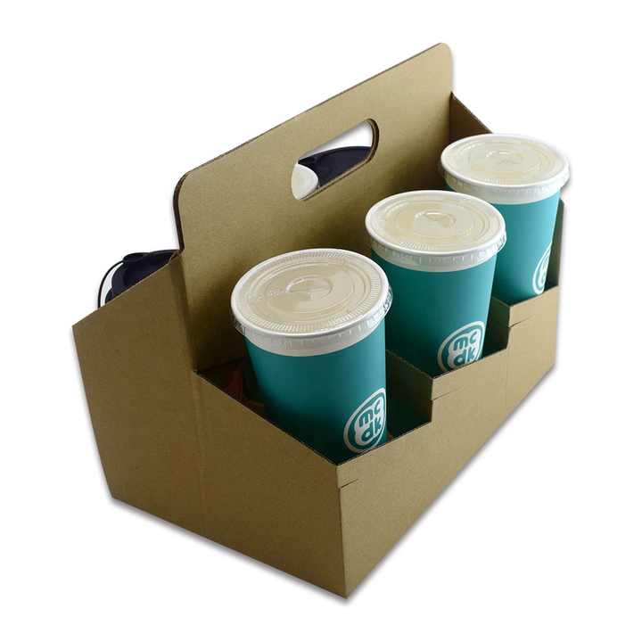 Eco-Friendly Blue Beverage Paper Cup Holder Dividers for Takeout Juice ...