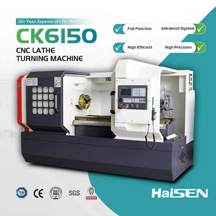 High Precision China Price CK6150 Automatic Siemens Fanuc Horizontal Flat Bed Metal Turning Work ...