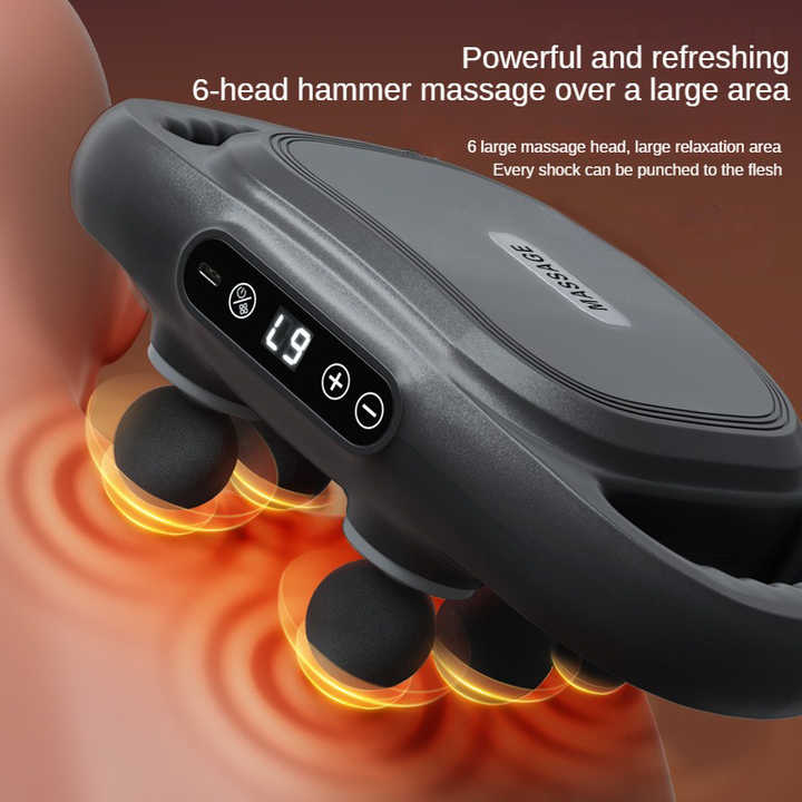 2 Handles Handheld Percussion Muscle Stimulator Usb Charging Portable ...