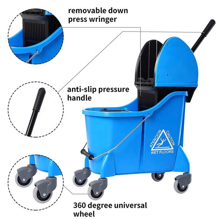 Hospital, hotel, shopping mall Commercial Heavy-Duty Mop Squeeze Bucket ...