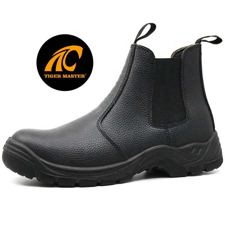 Black Oil Slip Resistant Pu Sole Middle Cut Prevent Puncture Steel Toe ...