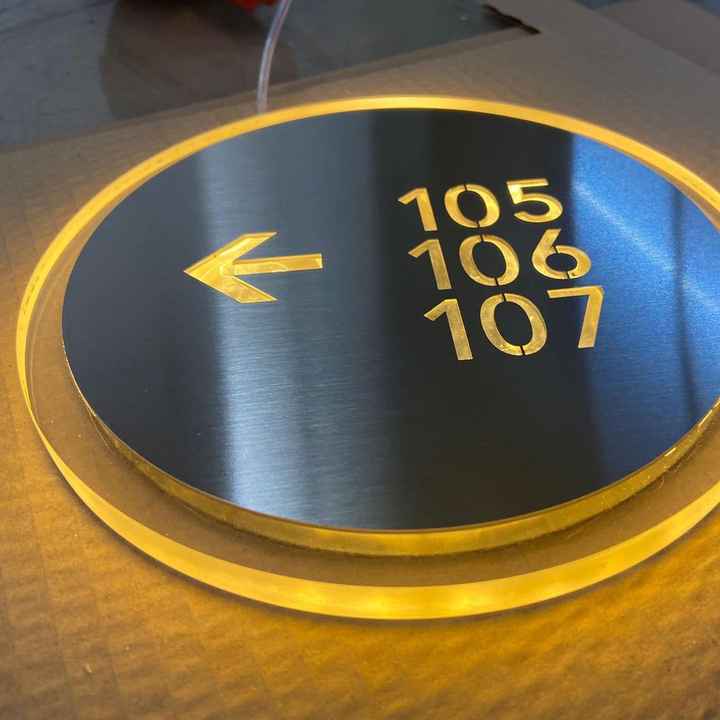 Custom Hanging Stainless Steel Toilet Sign LED Backlit