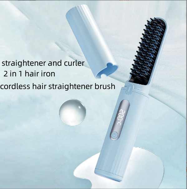 Portable Cordless Hot Brush MCH Heating Ceramic Hot Hair Straightener ...
