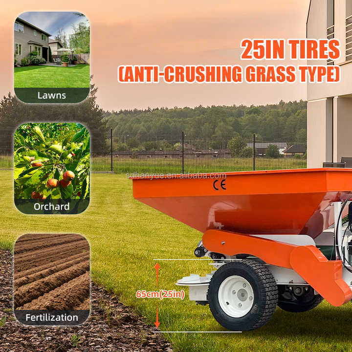 Self-propelled compost spreader Double disc lawn spreader Wide-area ...