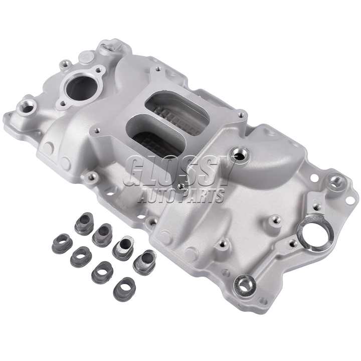 Glossy Dual Plane High Rise Intake Manifold for SBC V8 305 327 350 400 ...
