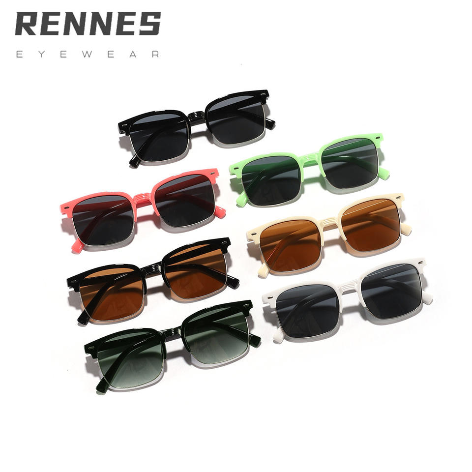 2026 New Half-frame Square Kids Sunglasses, Outdoor Styling UV400 Anti ...