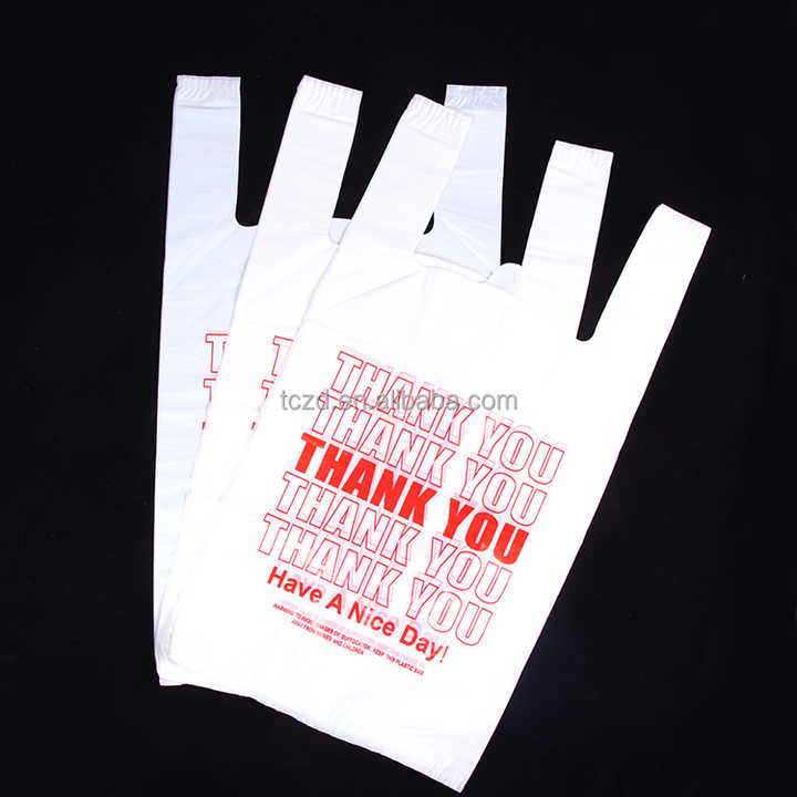 Custom Logo Printed Vest Bags Plastic Shopping Bags, Promotional T ...