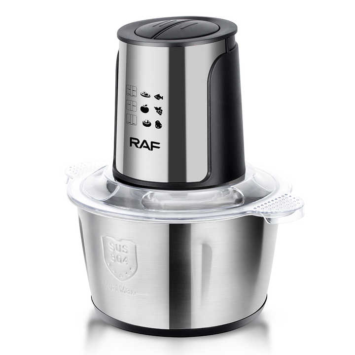 RAF 250W Food Processor with 2L Stainless Steel Bowl Four sharp Spiral Blades and Easy Operation ...
